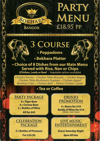 Indian Restaurant and Carry Out - Bokhara Bangor